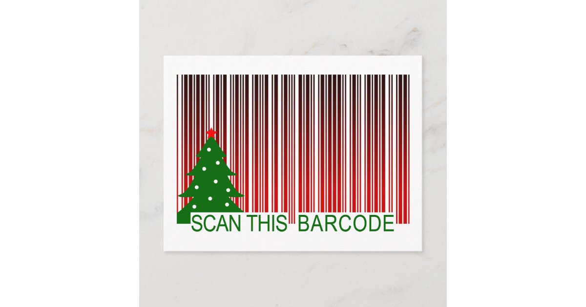 MERRY XMAS : scan this barcode Holiday Postcard | Zazzle