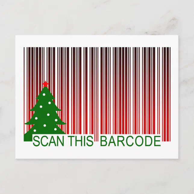 MERRY XMAS : scan this barcode Holiday Postcard | Zazzle