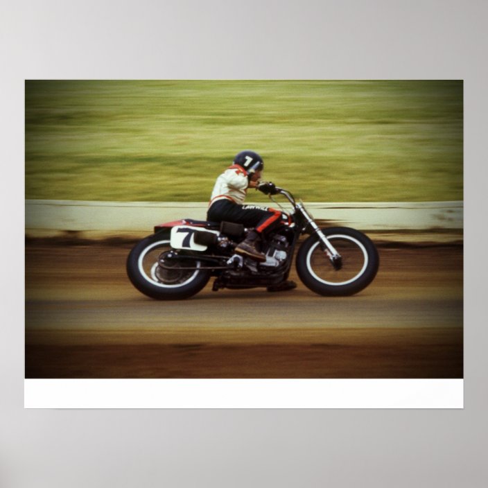 MERT LAWWILL POSTER - 1972 FLAT TRACK RACE | Zazzle.com