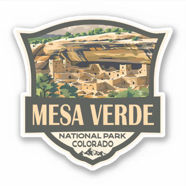 Mesa Verde National Park Illustration Travel Art Sticker | Zazzle