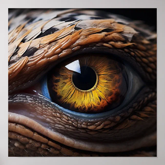 Mesmerizing Velociraptor Eyes Poster - Dinosaur Ar | Zazzle