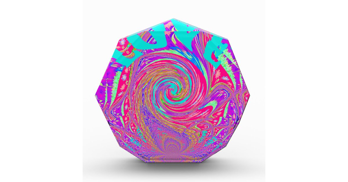 Mesmerizing Whirlpool Love Cyan Text art Graphic Award | Zazzle