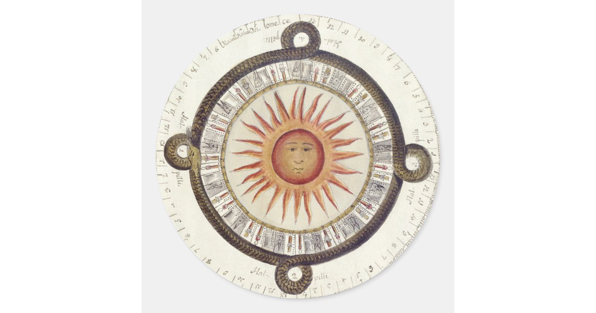 Mesoamerican Calendar Classic Round Sticker | Zazzle