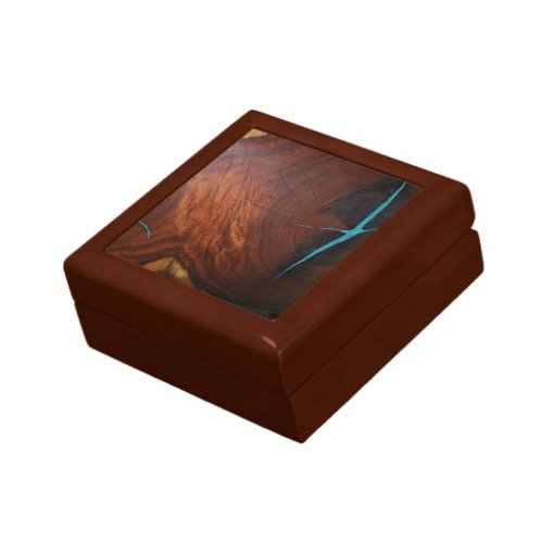 MESQUITE WITH TURQUOISE INLAY IMAGE GIFT BOX | Zazzle