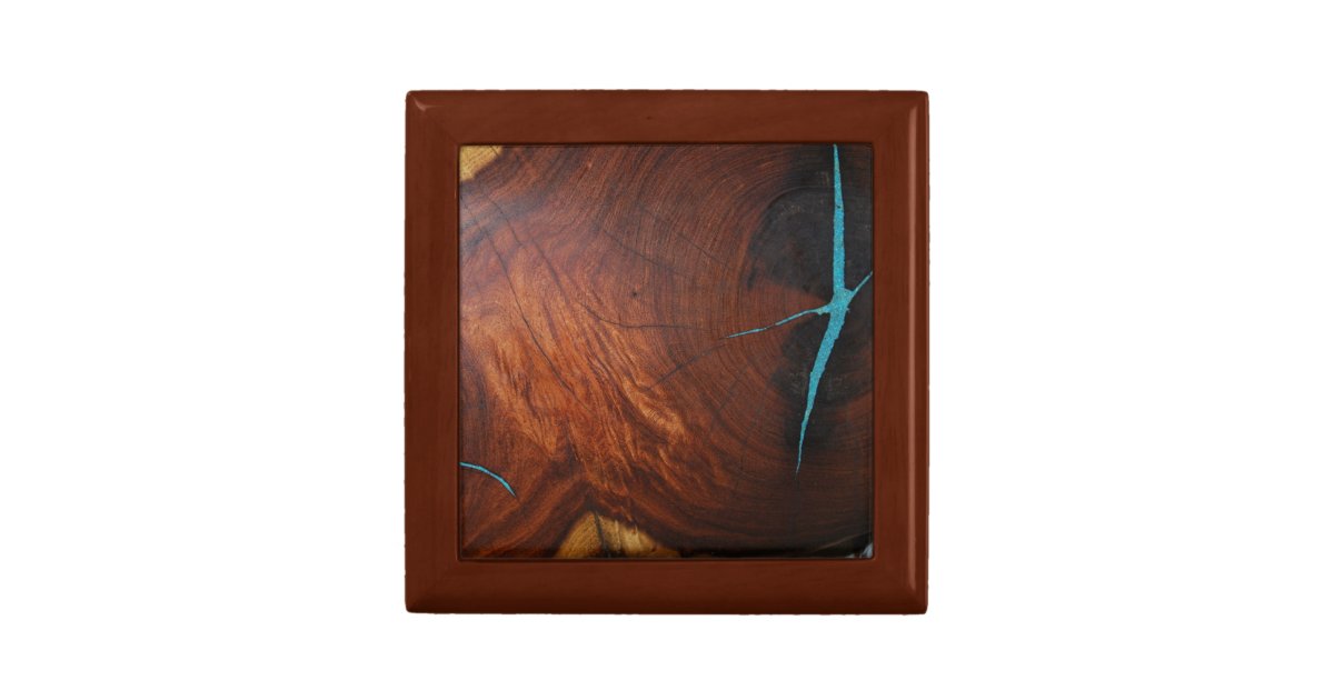 MESQUITE WITH TURQUOISE INLAY IMAGE GIFT BOX | Zazzle