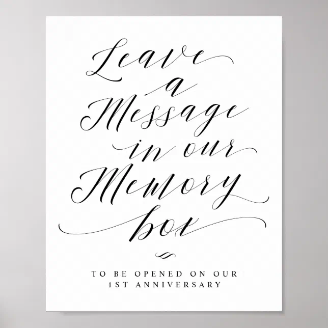 Message for our Memory Box Script Wedding Sign | Zazzle