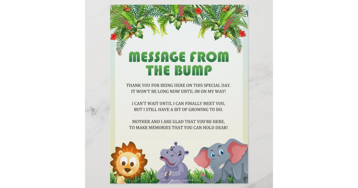 Message From The Bump [Animal Theme] Letterhead | Zazzle