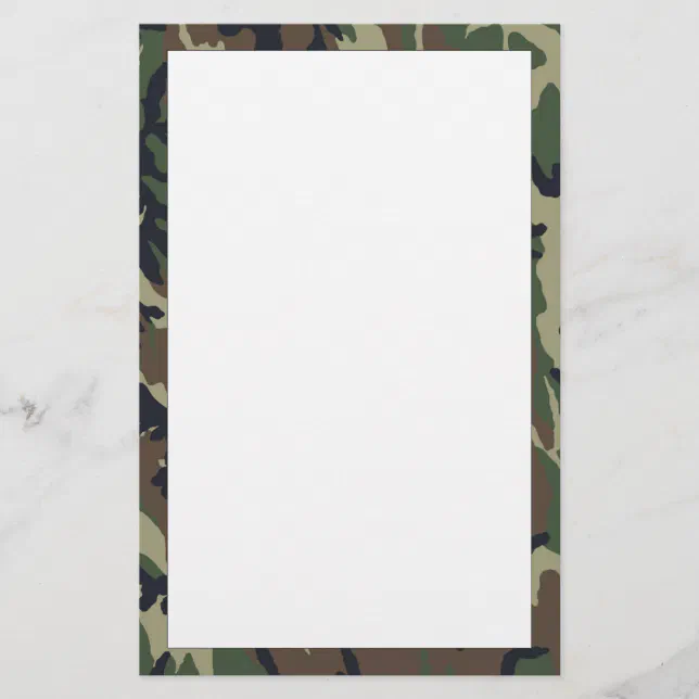 Message on Camo Stationery | Zazzle