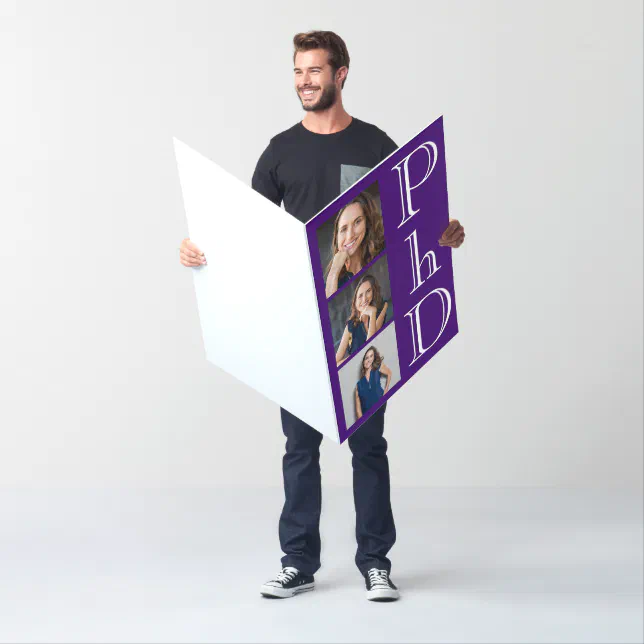 Message Photo Purple PhD Graduation Card | Zazzle