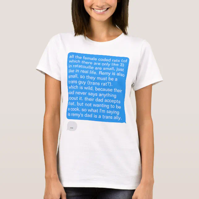Messenger Long Rant Blue Text Bubble T-Shirt | Zazzle