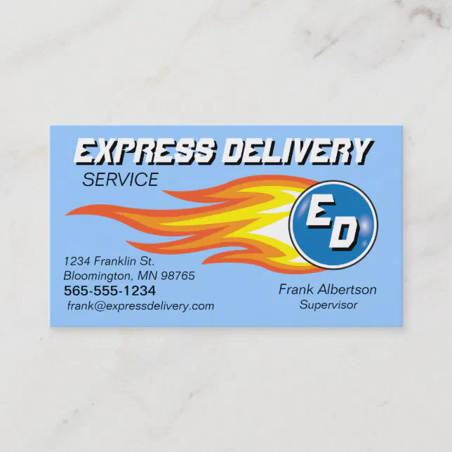 Messengers & Delivery Service Fireball Business Card | Zazzle