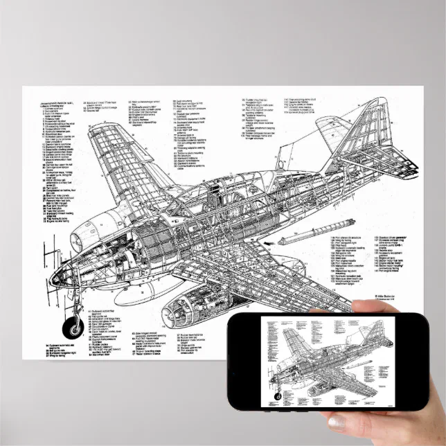 Messerschmitt me-262 jet fighter (Diagram) Poster | Zazzle
