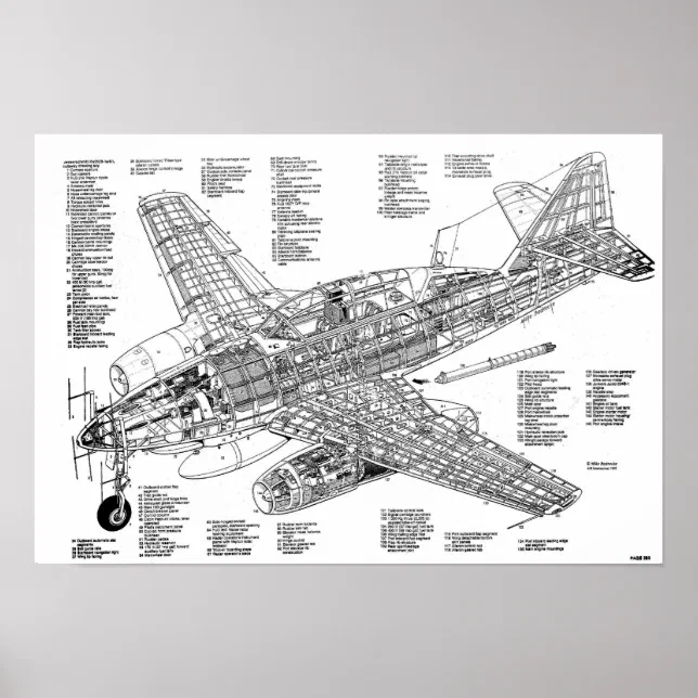 Messerschmitt me-262 jet fighter (Diagram) Poster | Zazzle