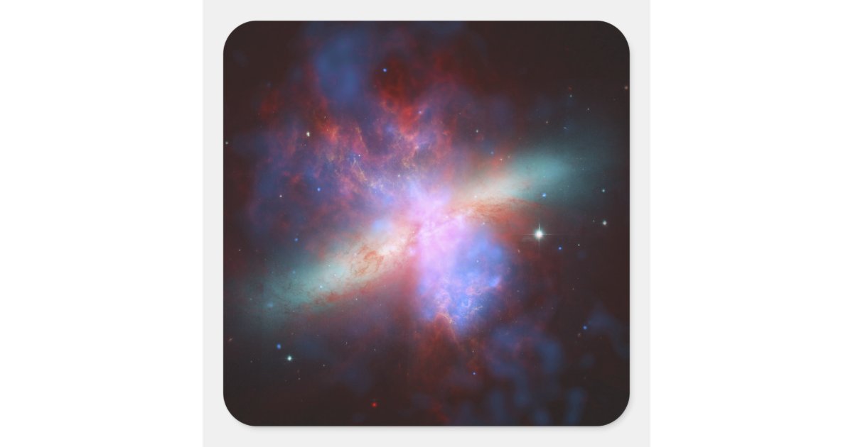 Messier 82 NGC 3034 Cigar Galaxy M82 Composite Square Sticker | Zazzle