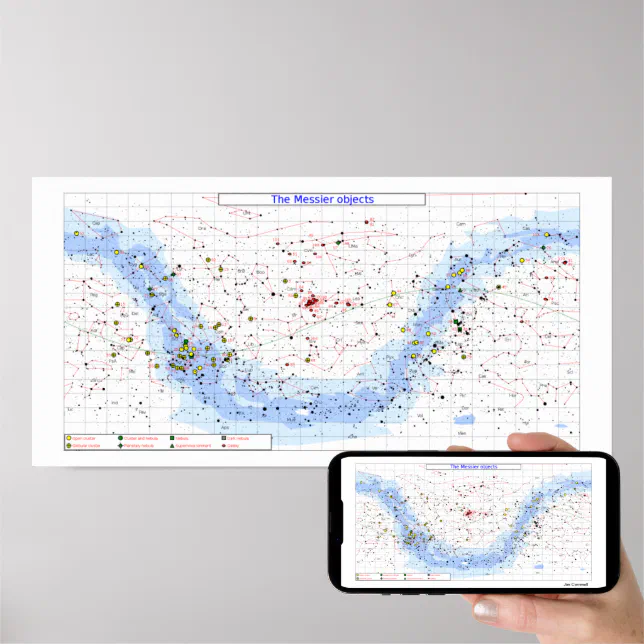 Messier Star Chart, simple overall view Poster | Zazzle