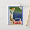 Messina port of Sicily vintage Italian travel ad Postcard | Zazzle