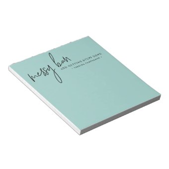 Messy Bun Personalized To Do List | Turquoise Notepad | Zazzle