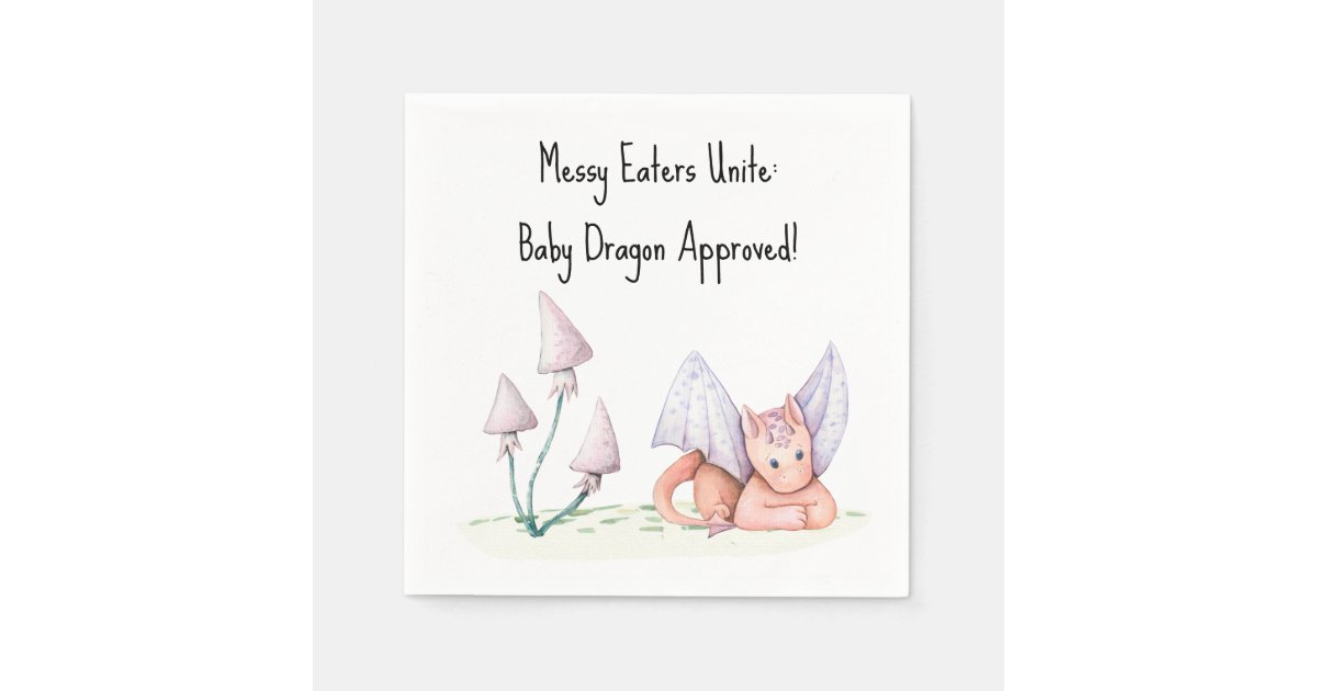 Messy Eaters Unite: Baby Dragon Approved! Napkins | Zazzle