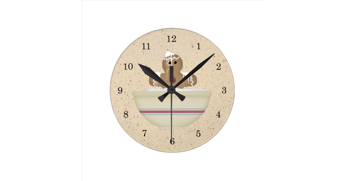 Messy Gingerbread Man Wall Clock | Zazzle.com