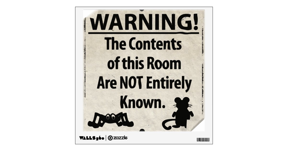 Messy Room Warning Wall Sticker | Zazzle