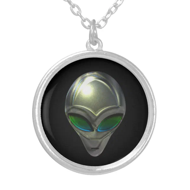 Metal Alien Head 02 Necklace | Zazzle