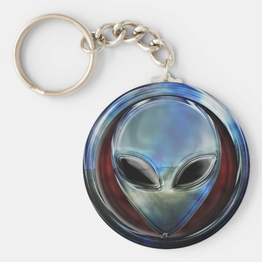 Metal Alien Head 03 Keychain | Zazzle.com