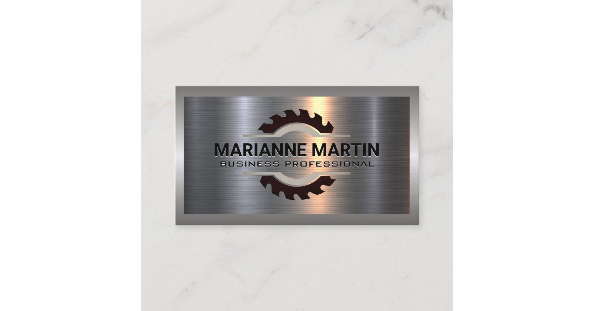Metal Aluminum Silver | Saw Business Card | Zazzle