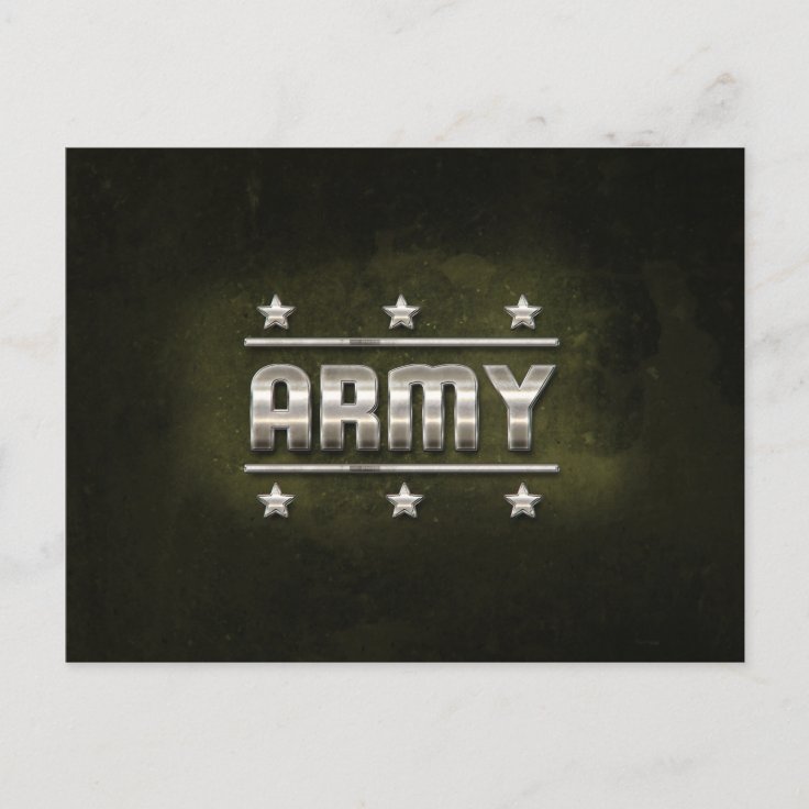 Metal Army Text Postcard | Zazzle