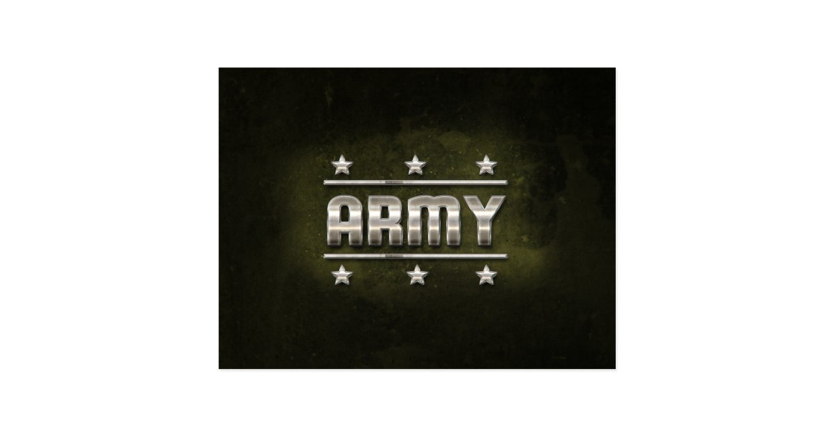 Metal Army Text Postcard | Zazzle.com