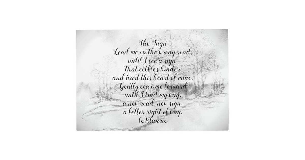 METAL ART THE SIGN POEM DESIGN STYLE | Zazzle