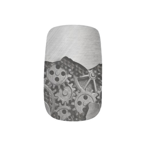 Metal background with mechanical damage minx nail art | Zazzle