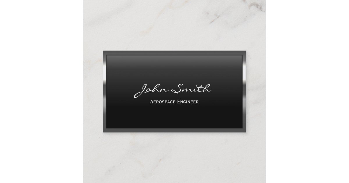 Metal Border Aerospace Engineer Business Card | Zazzle