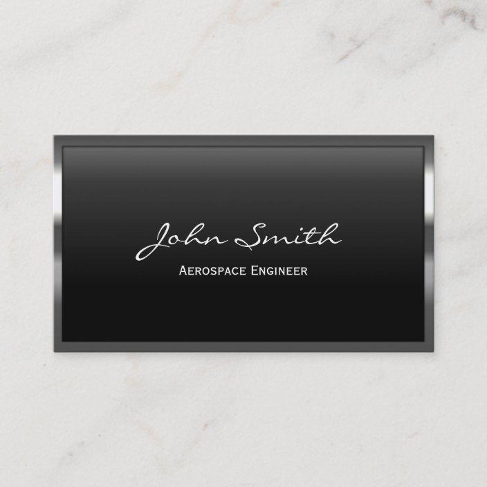 Metal Border Aerospace Engineer Business Card | Zazzle.com