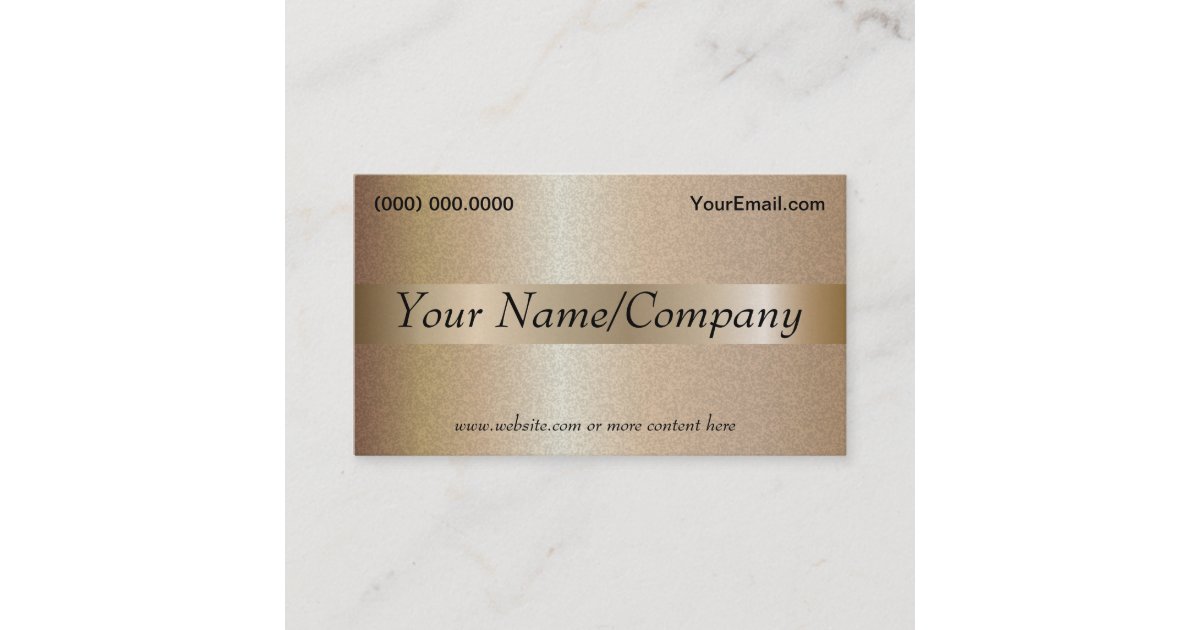 Metal Bronze Business Card Template | Zazzle