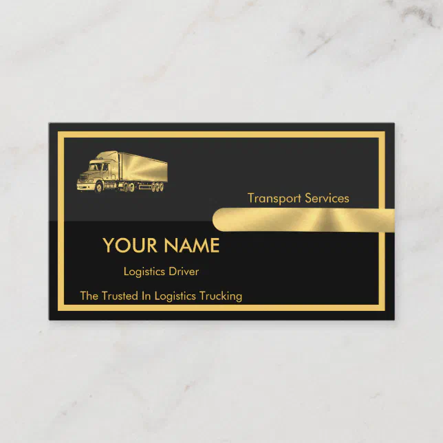 Metal Brushed Columns Logistics Trucking Company Business Card | Zazzle