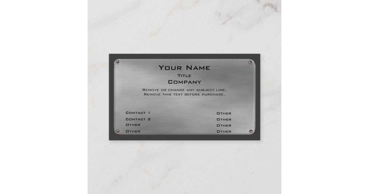 Metal Business Card II -silver- | Zazzle