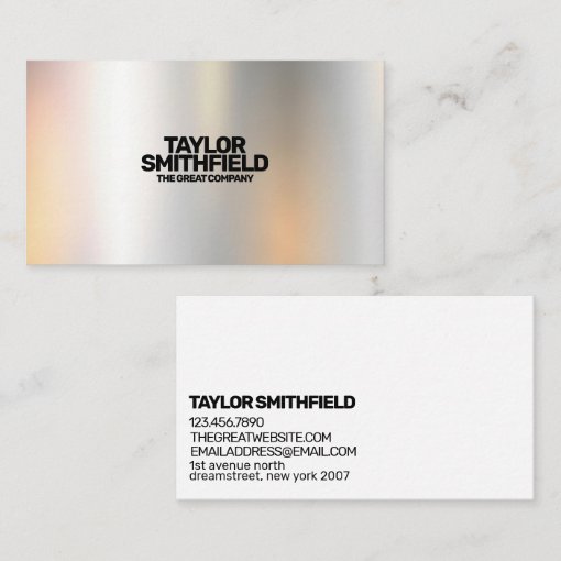 Metal Color Shift Trendy Modern Business Card | Zazzle