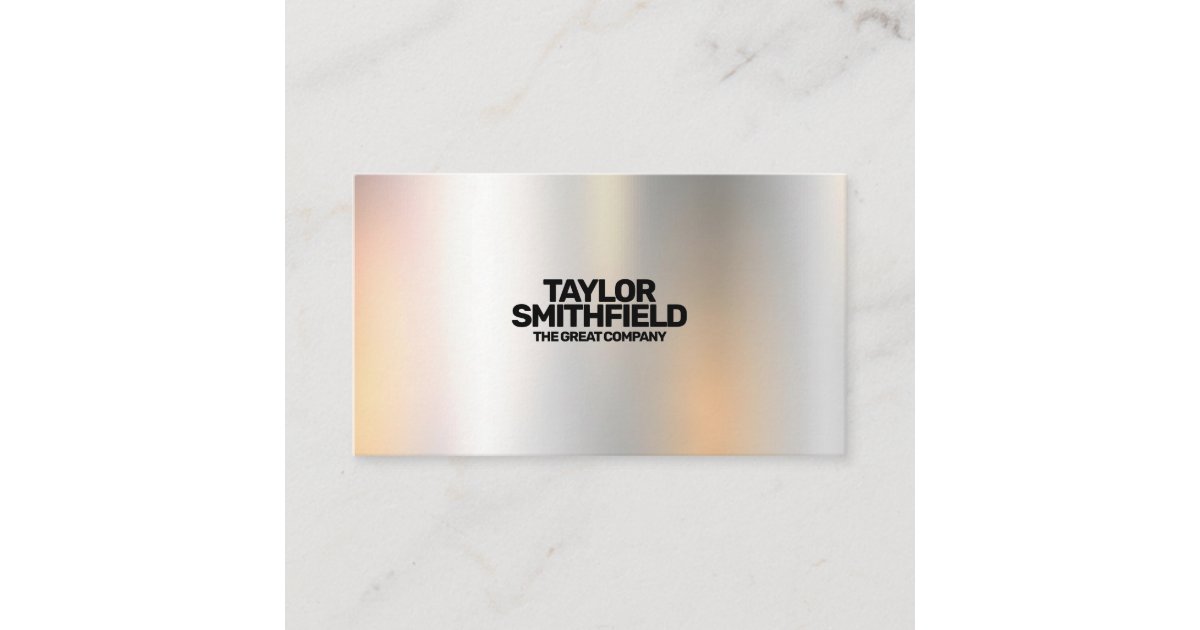 Metal Color Shift Trendy Modern Business Card | Zazzle