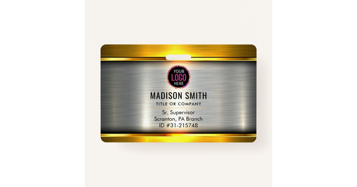 METAL Company Logo ID Employee Badge | Zazzle