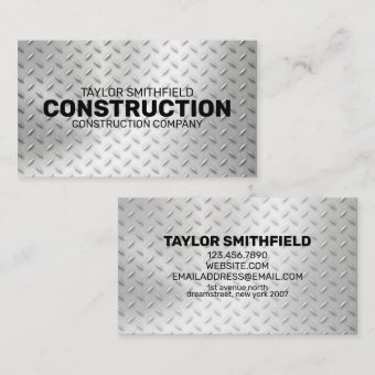 METAL CONSTRUCTION PROFESSIONAL BUSINESS CARD | Zazzle