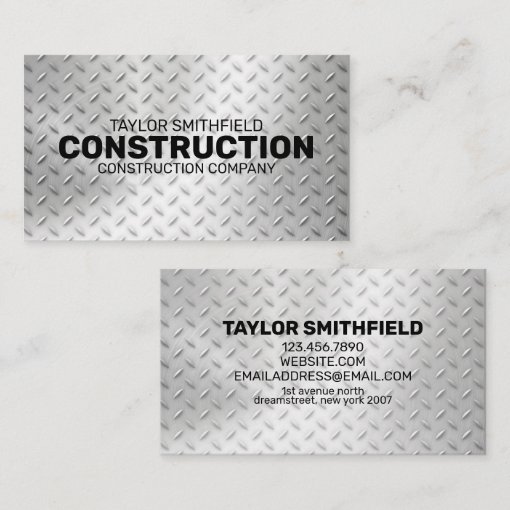 METAL CONSTRUCTION PROFESSIONAL BUSINESS CARD | Zazzle