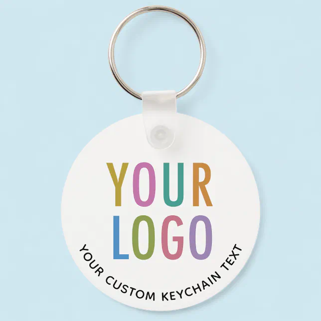 Metal Custom Business Keychain with Company Logo | Zazzle