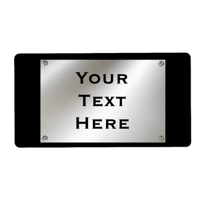 Metal Custom Nameplate Labels | Zazzle