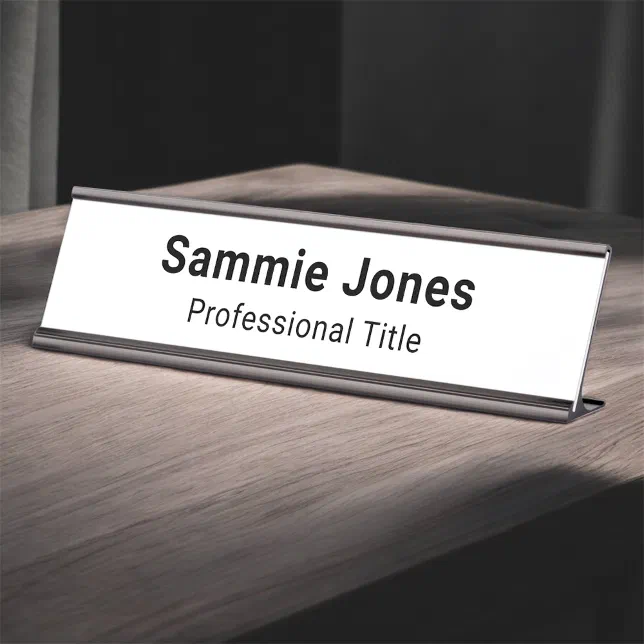 Metal Desk Name Plate for Business Custom Printed | Zazzle