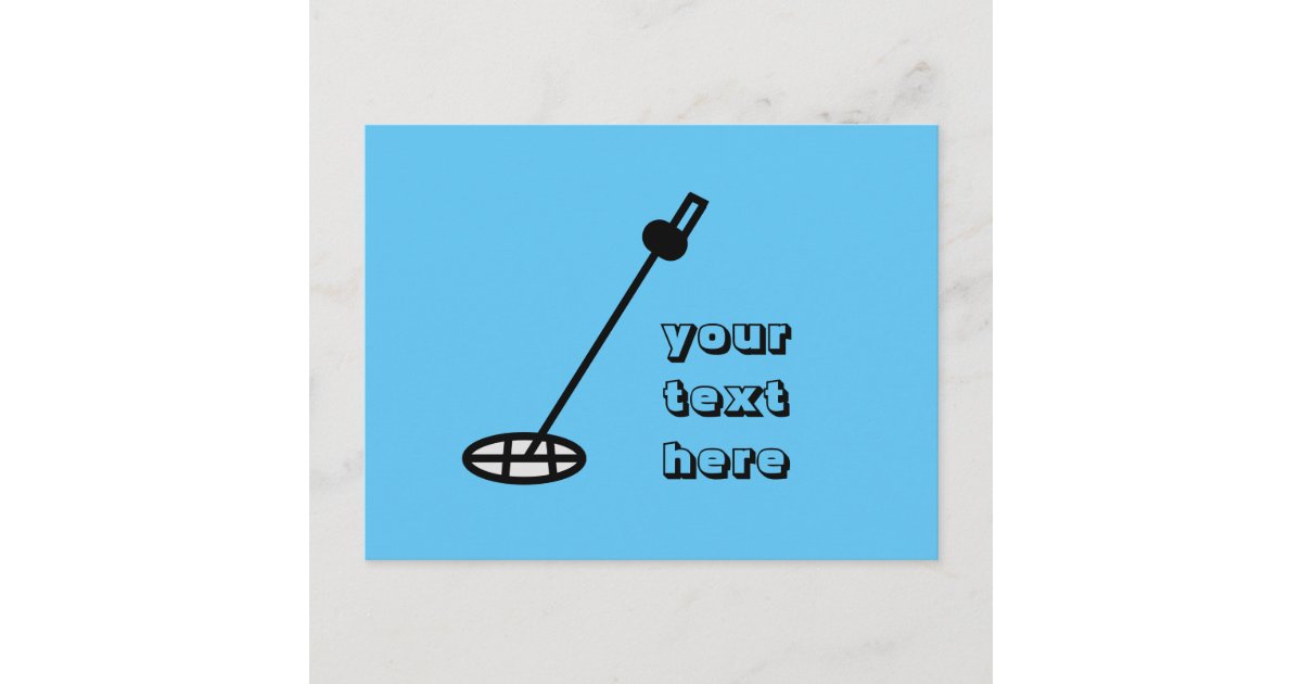 metal detecting detector, custom text postcard | Zazzle