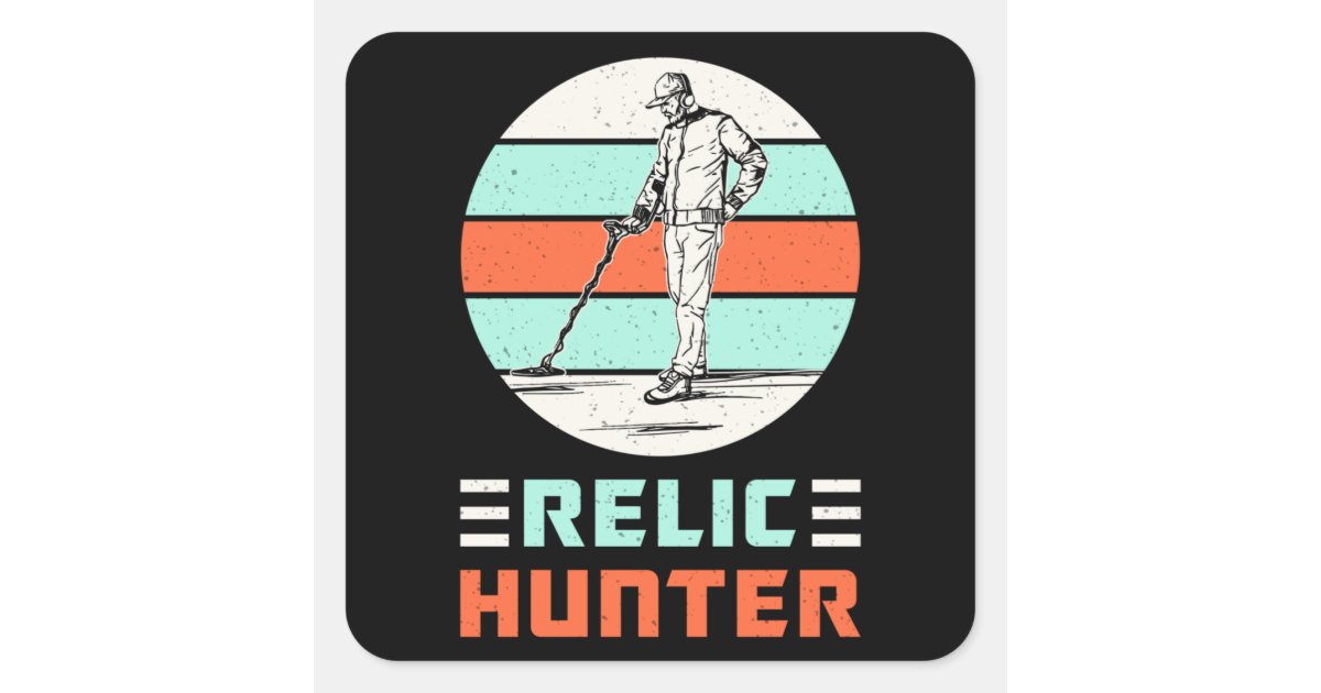 Metal Detecting Detectorist Retro Funny Gift Idea Square Sticker | Zazzle