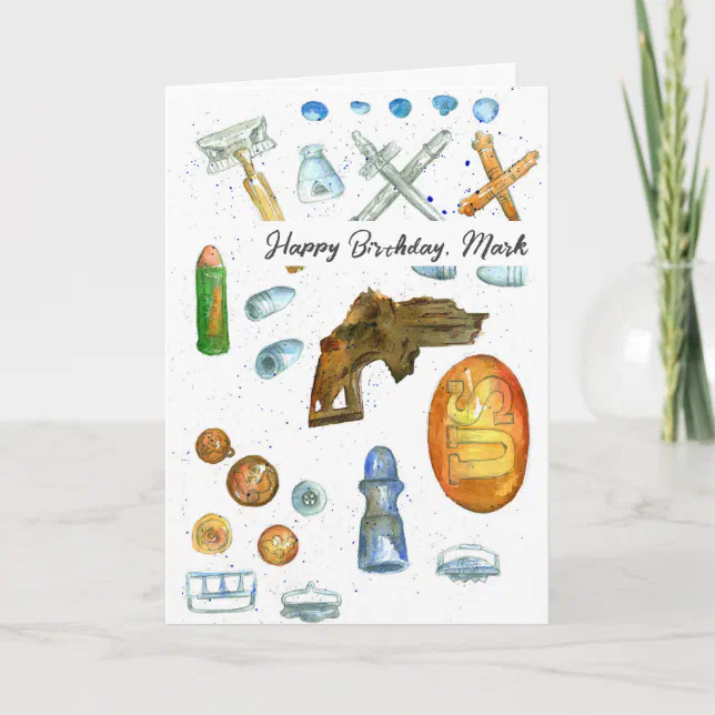 Metal Detecting Happy Birthday Treasure Hunter Card | Zazzle