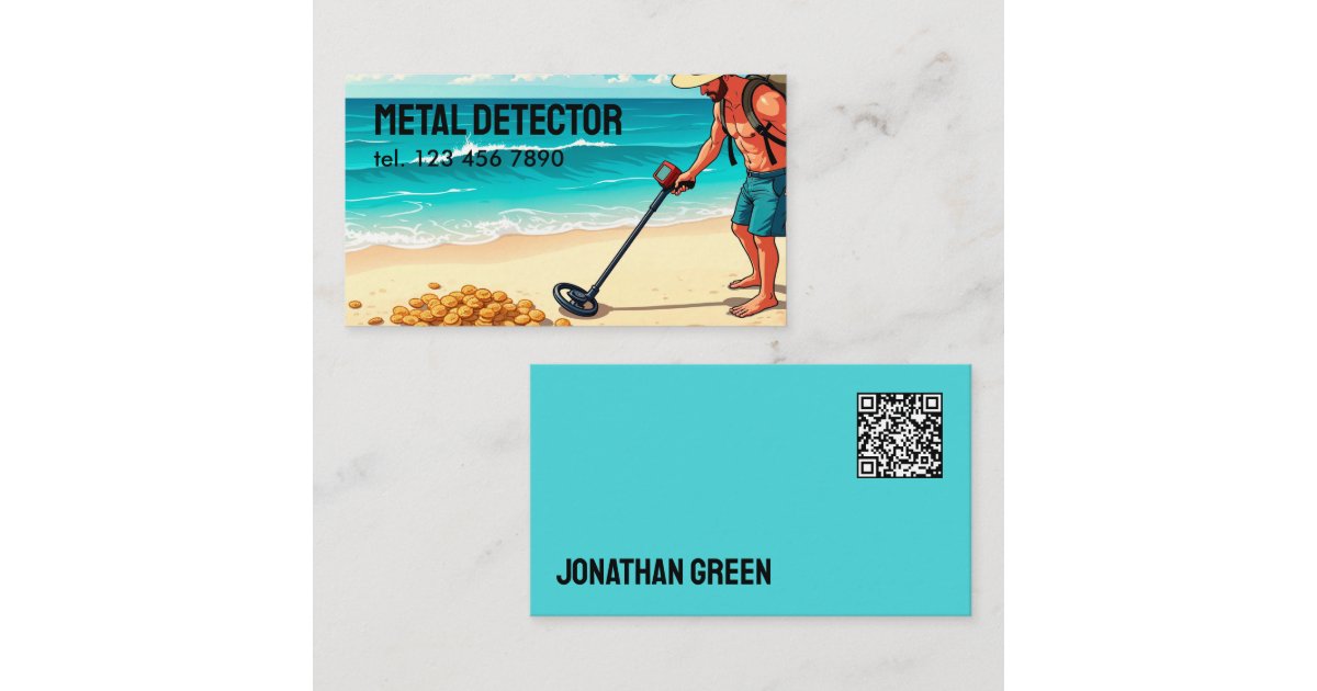 Metal Detecting QR Business Card | Zazzle