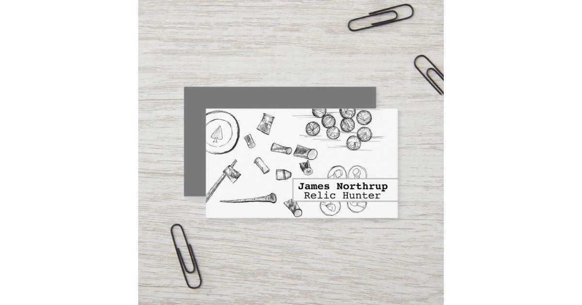 Metal Detecting Relic Treasure Hunter Coins Nails Business Card | Zazzle