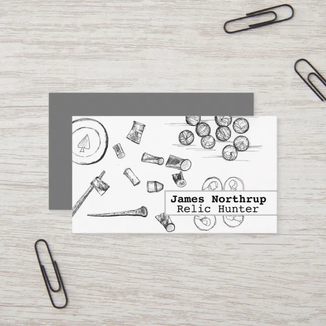 Metal Detecting Relic Treasure Hunter Coins Nails Business Card | Zazzle